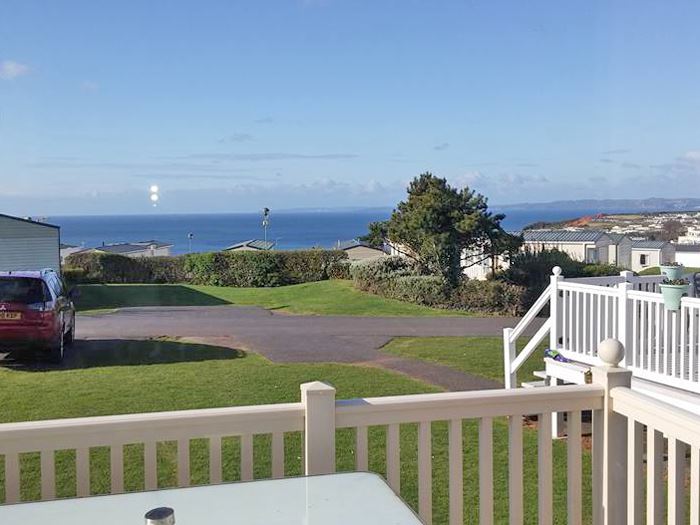Caravan with sea views of Devon Cliffs Holiday Park